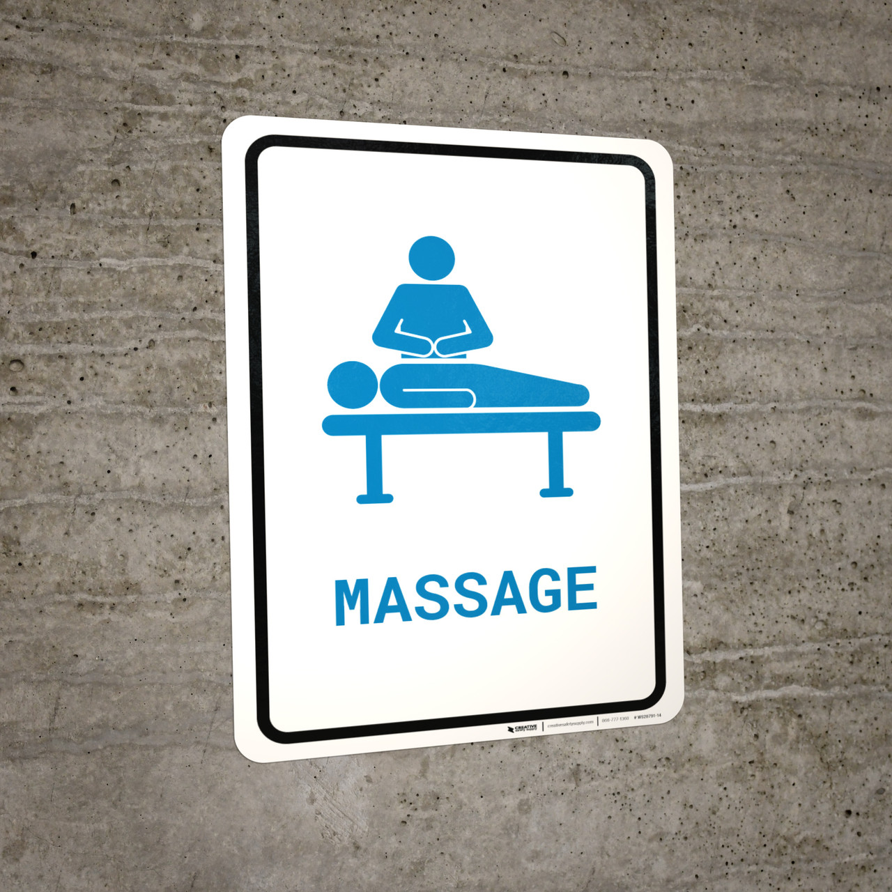 Massage with Icon Portrait v2 - Wall Sign | Creative Safety Supply