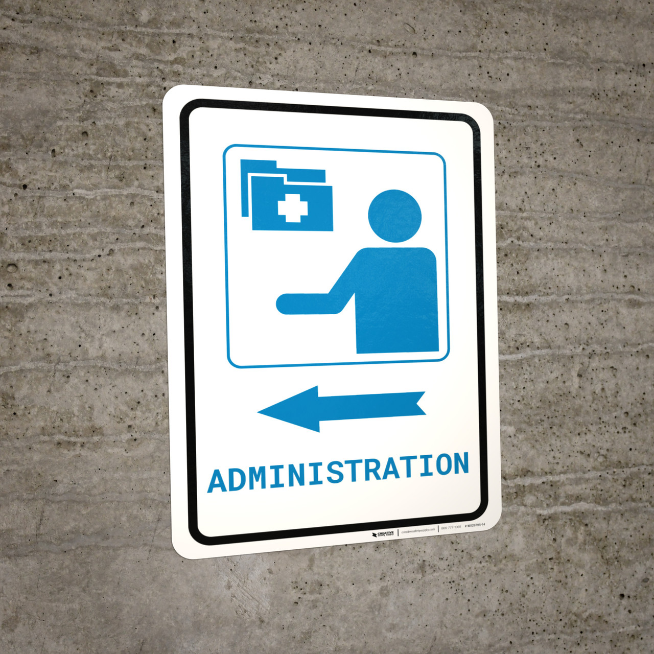 Medical Administration Left Arrow with Icon Portrait v2 - Wall Sign