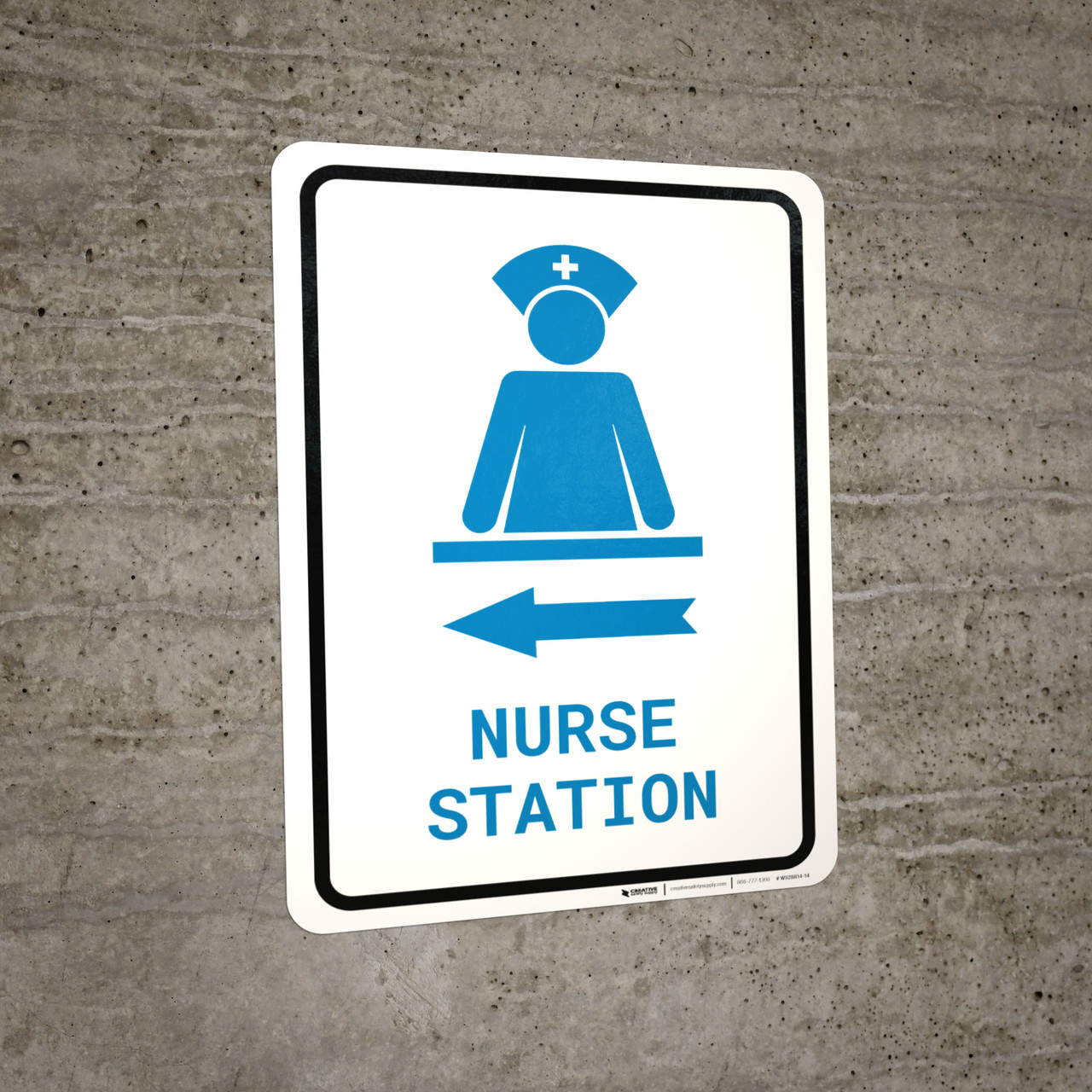 Nurse Station Left Arrow with Icon Portrait v2 - Wall Sign | Creative ...