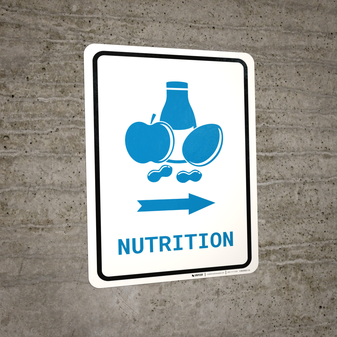 Nutrition Right Arrow with Icon Portrait v2 - Wall Sign | Creative ...