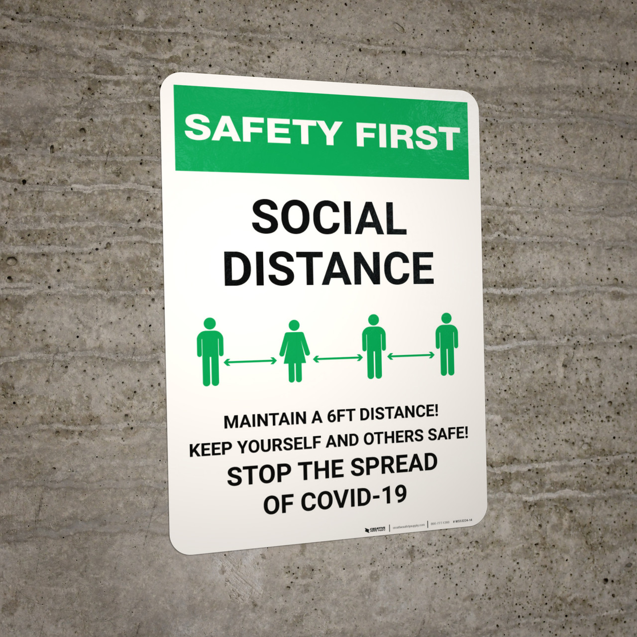 Safety First: Social Distance - Maintain a 6ft Distance! Portrait ...