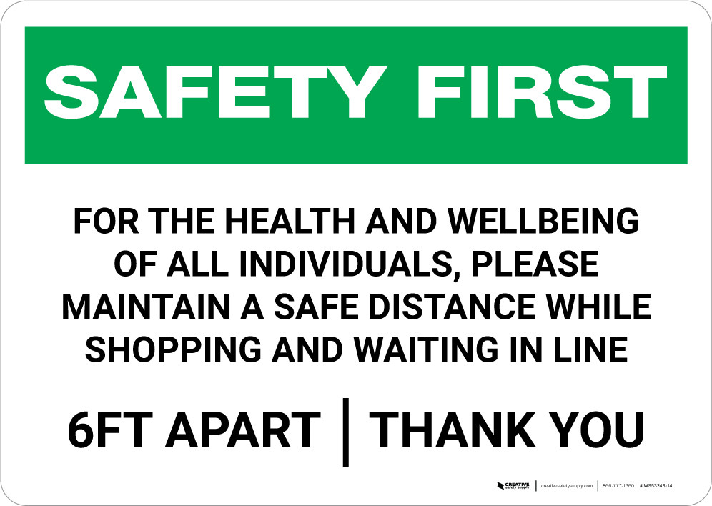 Safety First: For Health And Wellbeing Please Maintain a Safe Distance ...