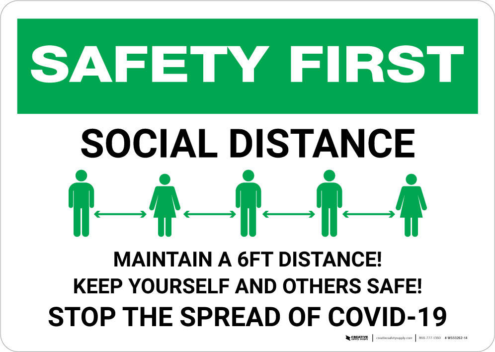Safety First: Social Distance - Maintain a 6ft Distance! Landscape ...