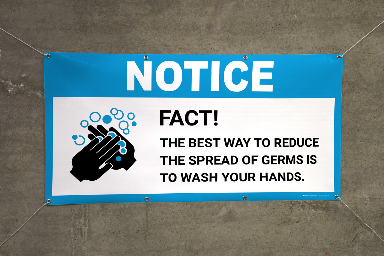Notice: Fact Best Way To Reduce The Spread Of Germs with Icon - Banner