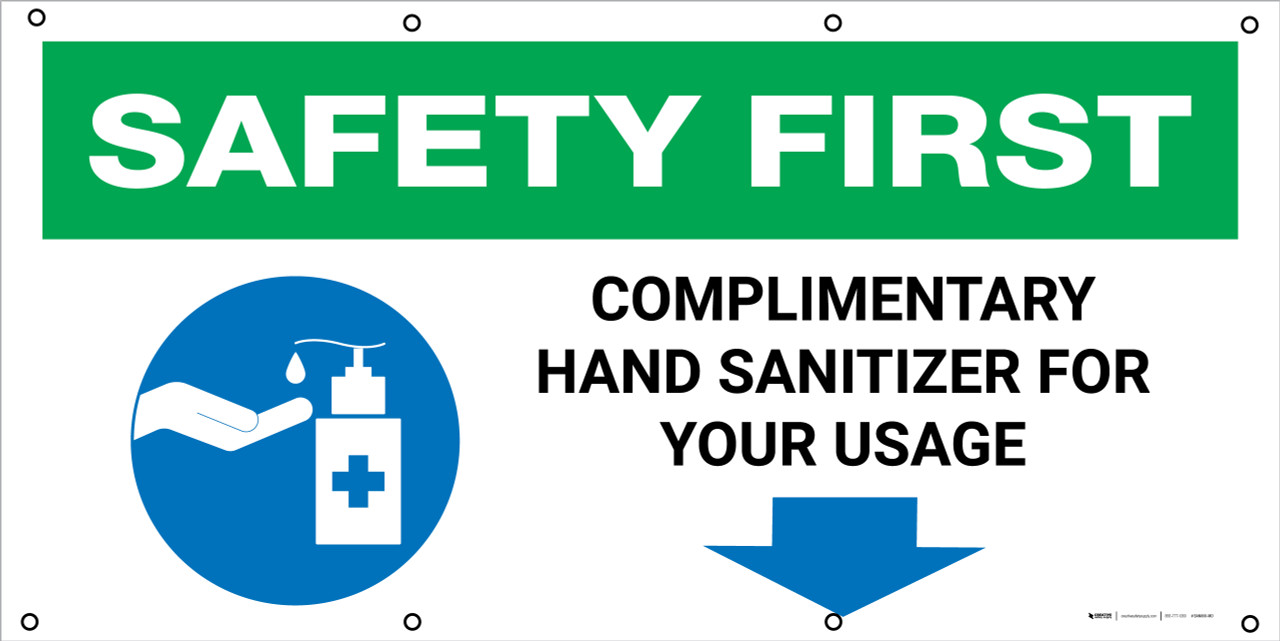 Safety First: Complimentary Hand Station For Your Usage with Icon - Banner