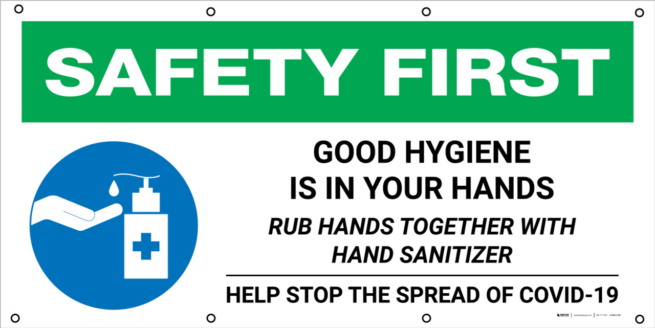 Safety First: Good Hygiene Is In Your Hands with Icon - Banner ...