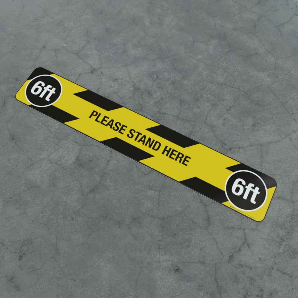 Please Stand Here 6Ft - Social Distancing Strip | Creative Safety Supply