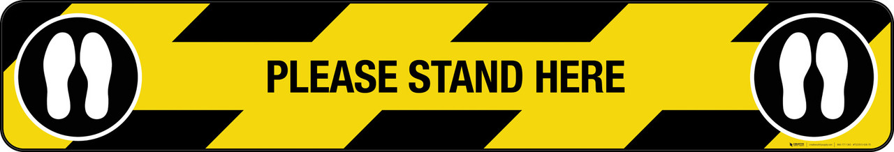 Please Stand Here Feet - Social Distancing Strip | Creative Safety Supply