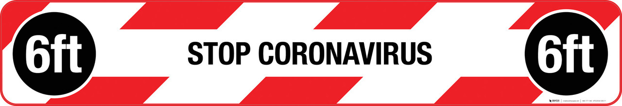 Stop Coronavirus 6Ft - Social Distancing Strip