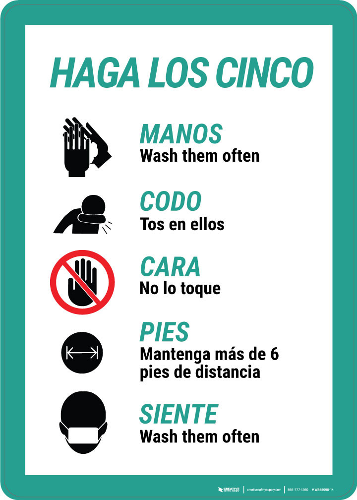 Do The Five Spanish - Wall Sign