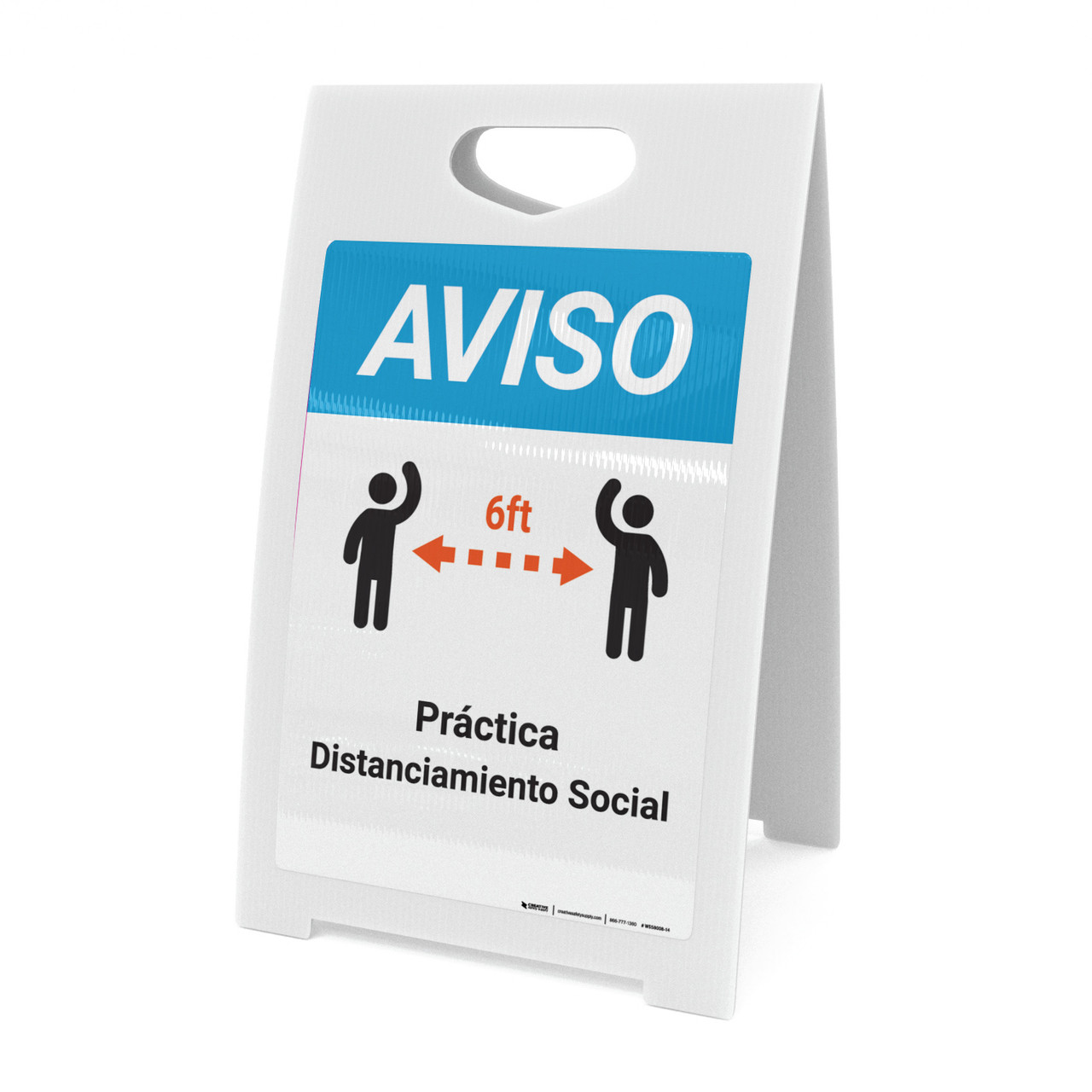 Notice: Practice Social Distancing Spanish - A-Frame Sign