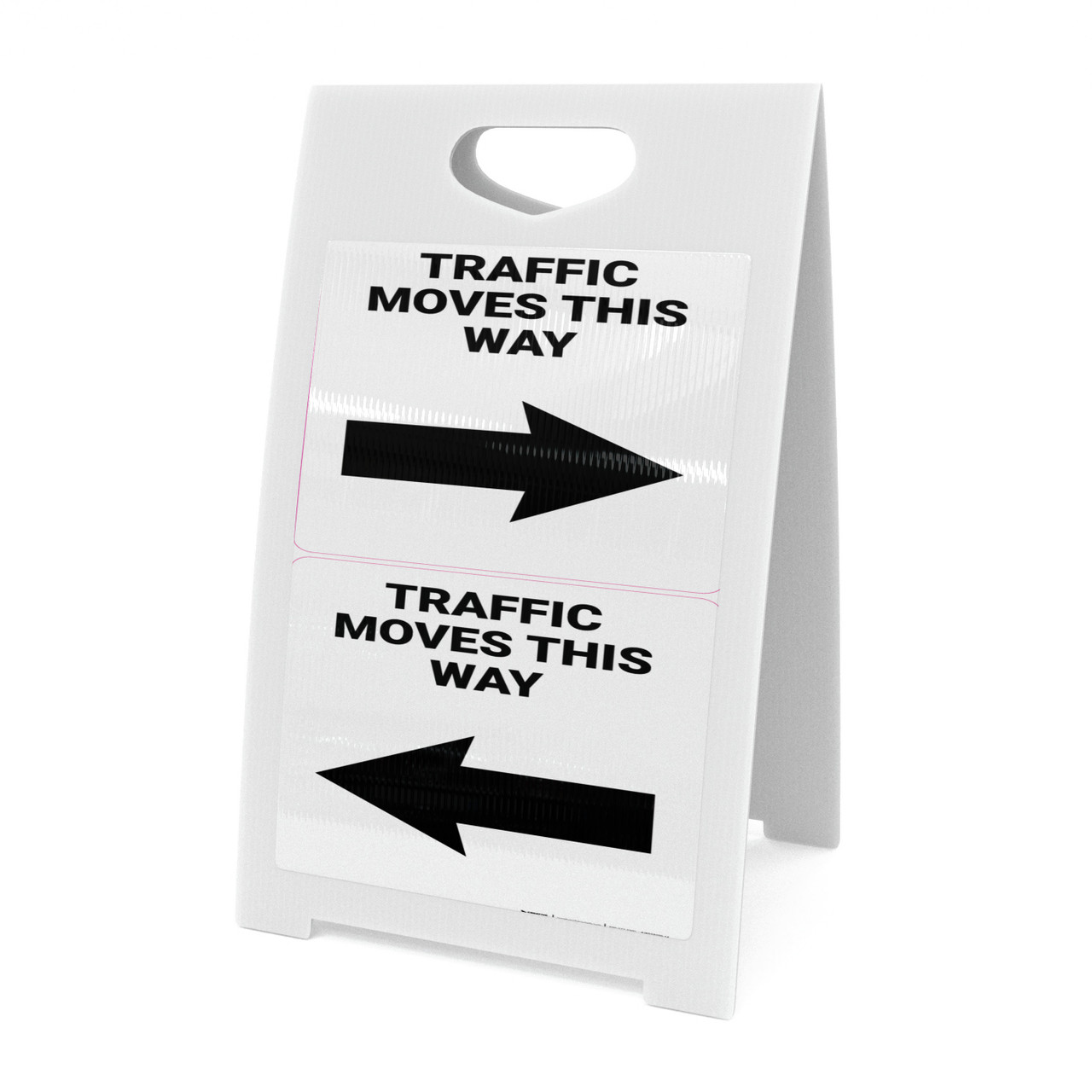 Traffic Moves This Way Left Arrow Portrait - A-Frame Sign