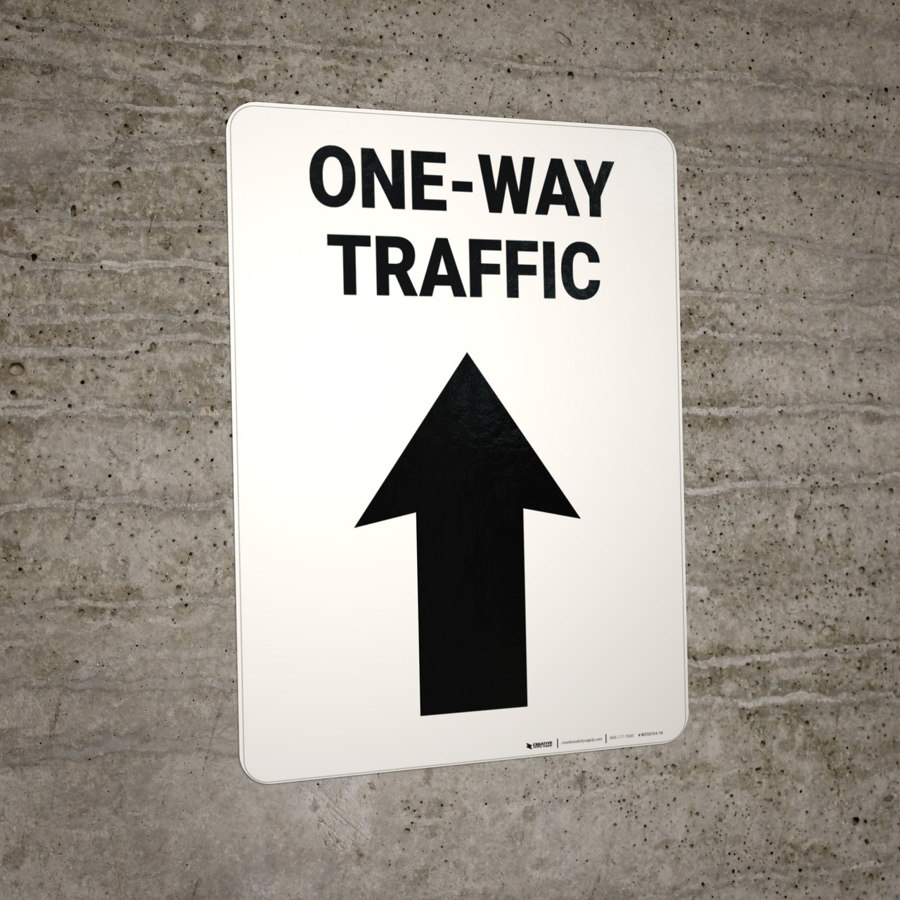 One-Way Traffic Up Arrow Portrait - Wall Sign
