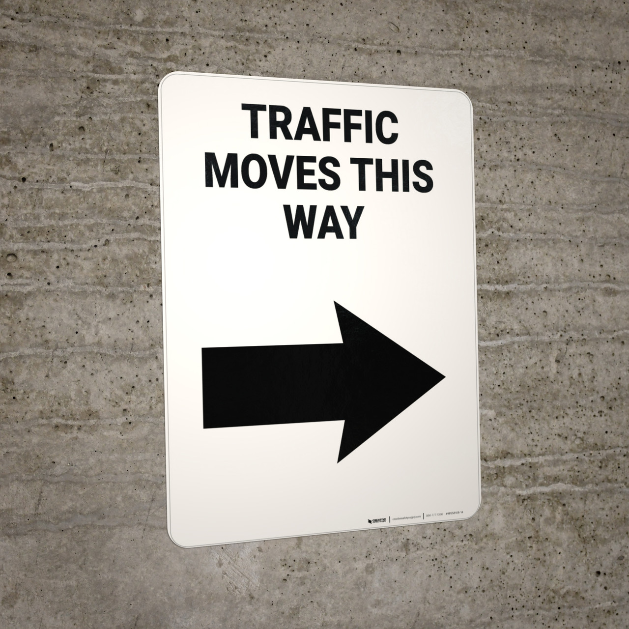 Traffic Moves This Way Right Arrow Portrait - Wall Sign