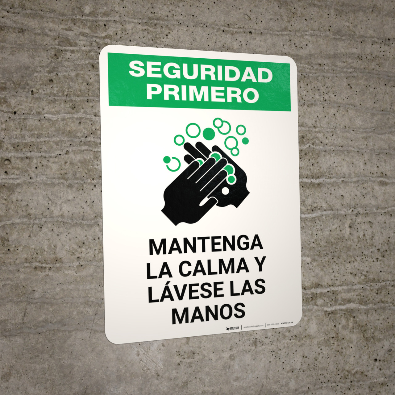 Safety First: Keep Calm and Wash Your Hands Spanish with Icon Portrait ...