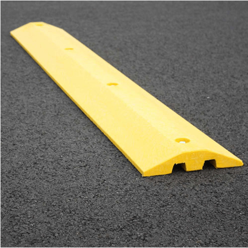 Yellow Speed Bump with Cable Protection and Hardware