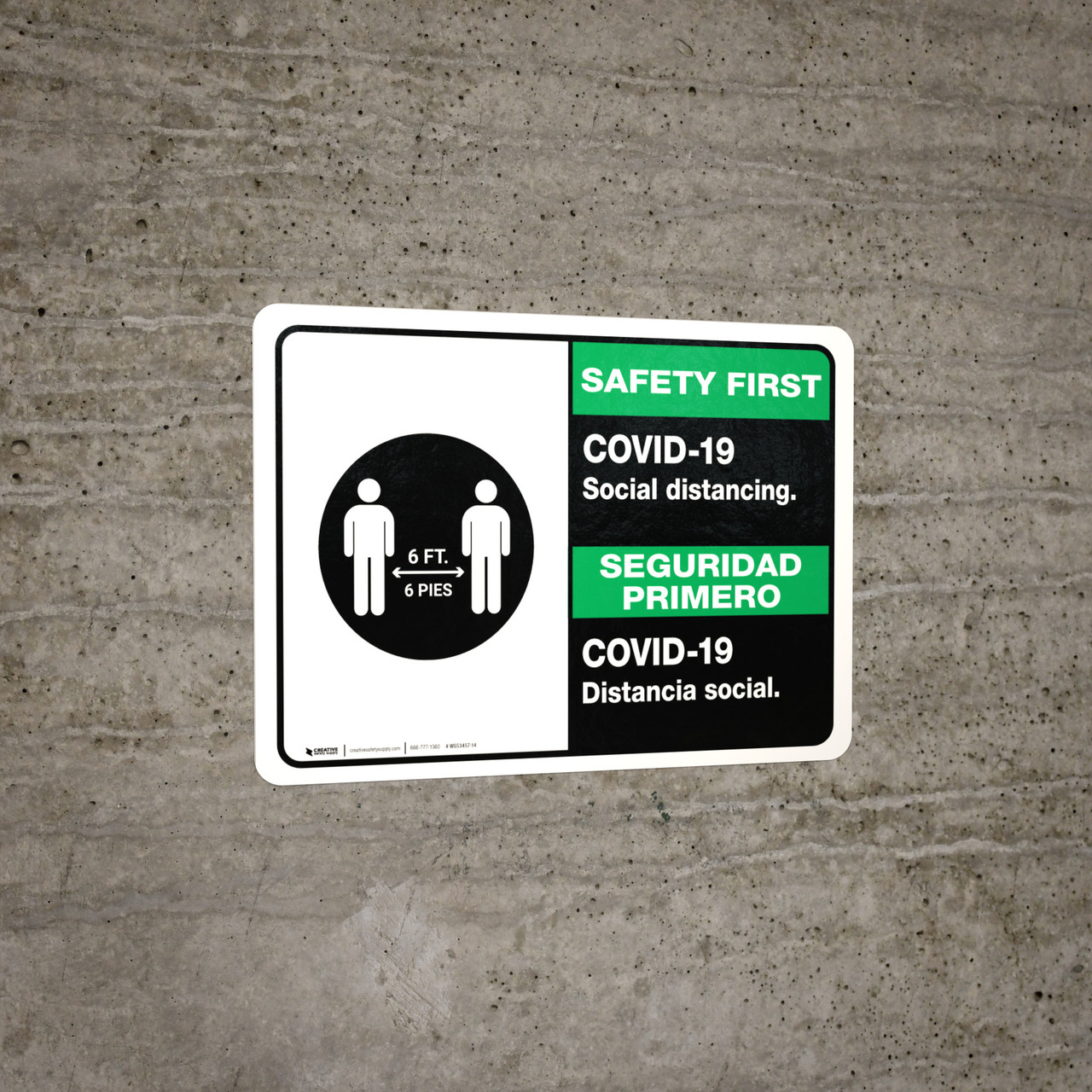 Safety First: COVID-19 Social Distancing Bilingual Spanish with Icon ...