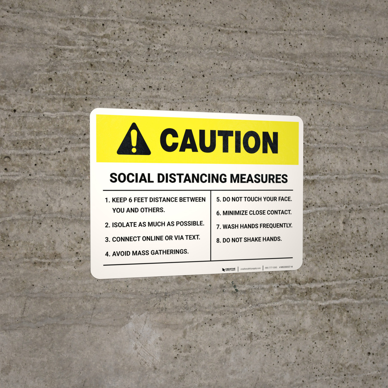Caution: Social Distancing Measures Landscape - Wall Sign | Creative ...