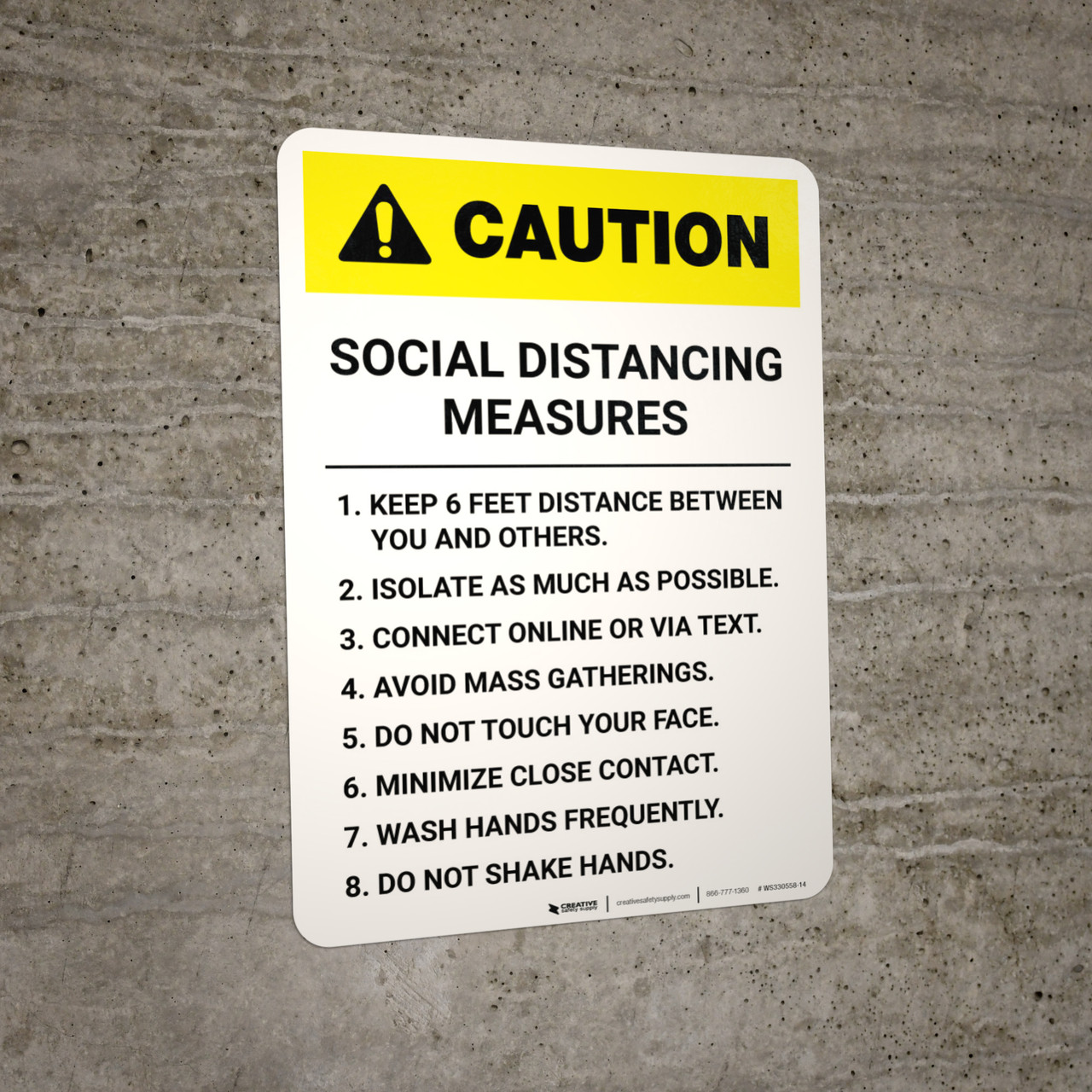 Caution: Social Distancing Measures Portrait - Wall Sign | Creative ...