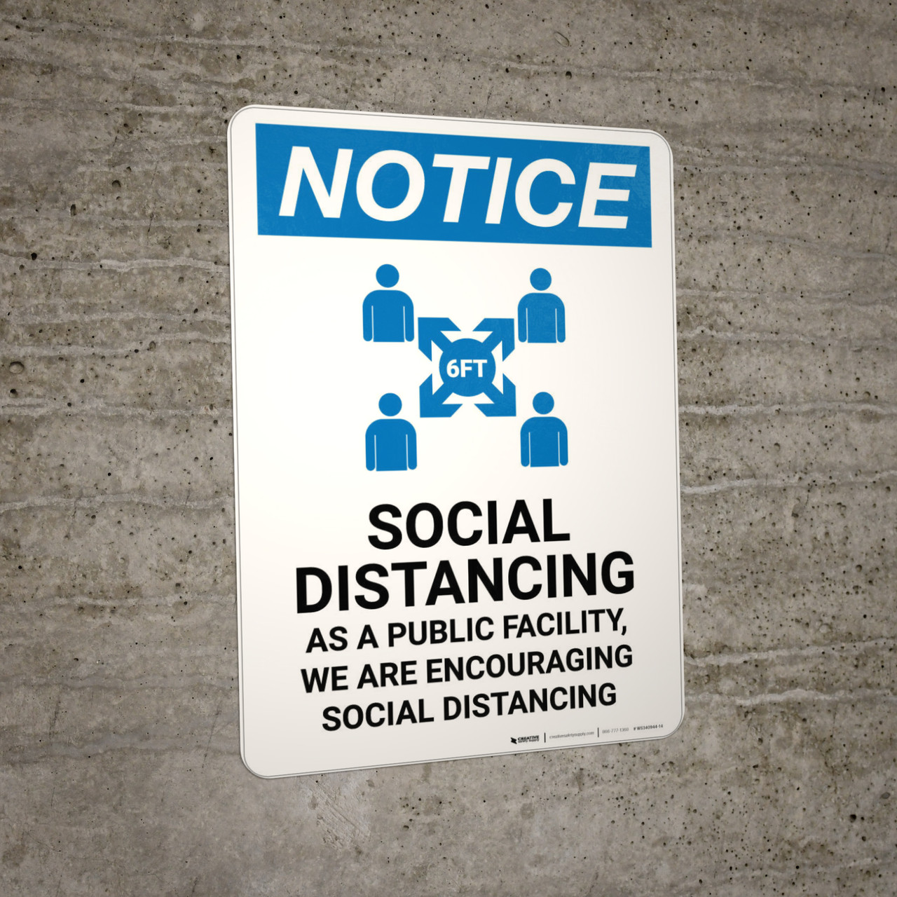 Notice: Social Distancing as a Public Facility with Icon Portrait ...