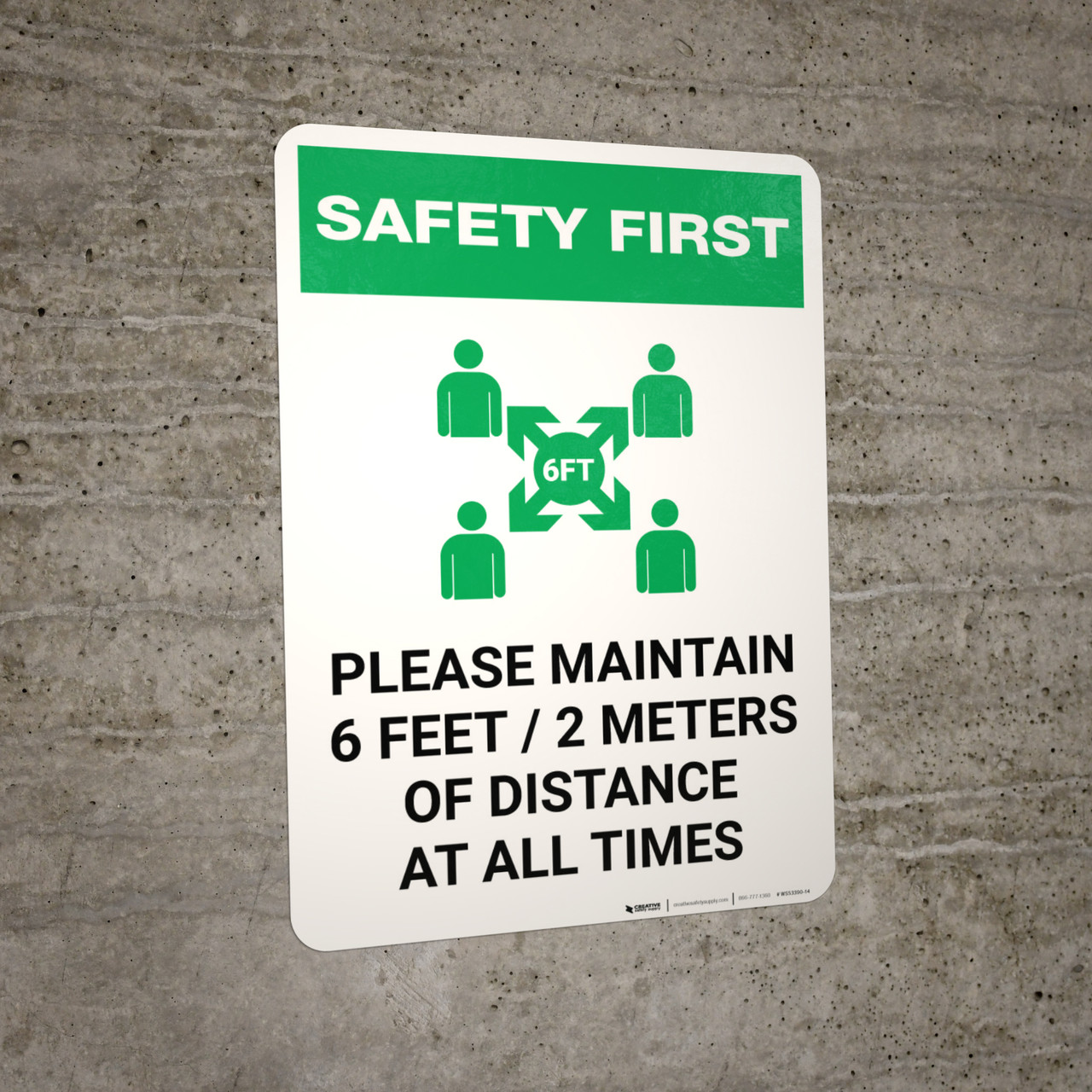 Safety First: Please Maintain 6 Feet of Distance at all Times with Icon ...