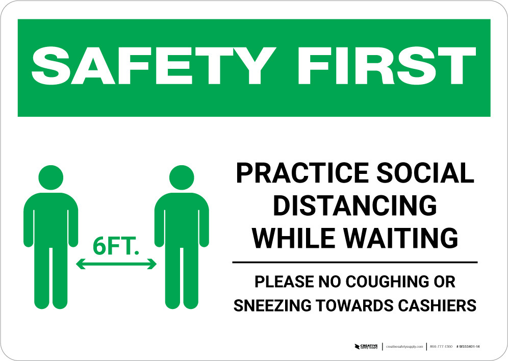 Safety First: Practice Social Distancing While Waiting with Icon ...