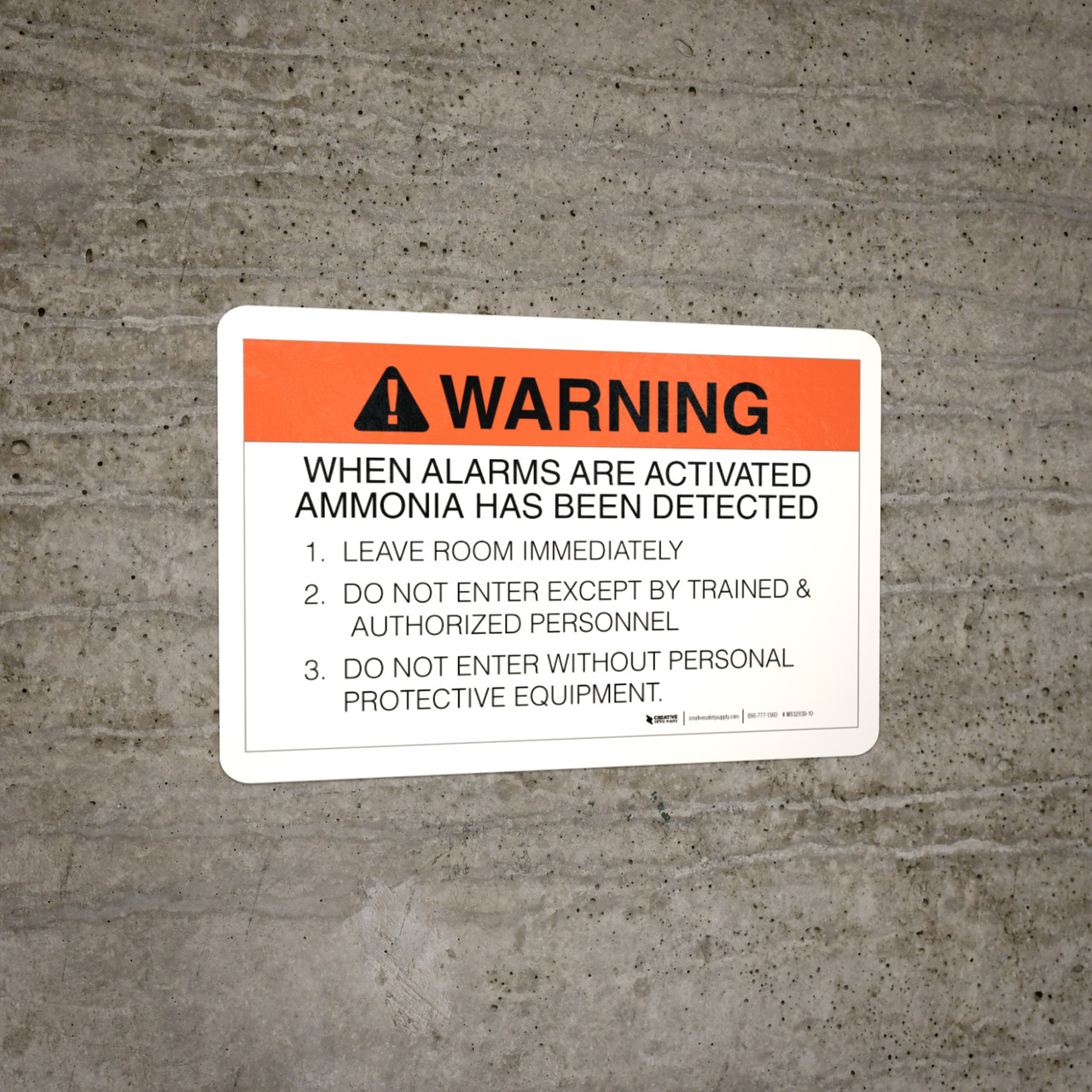 Ammonia Alarm Procedure - Wall Sign