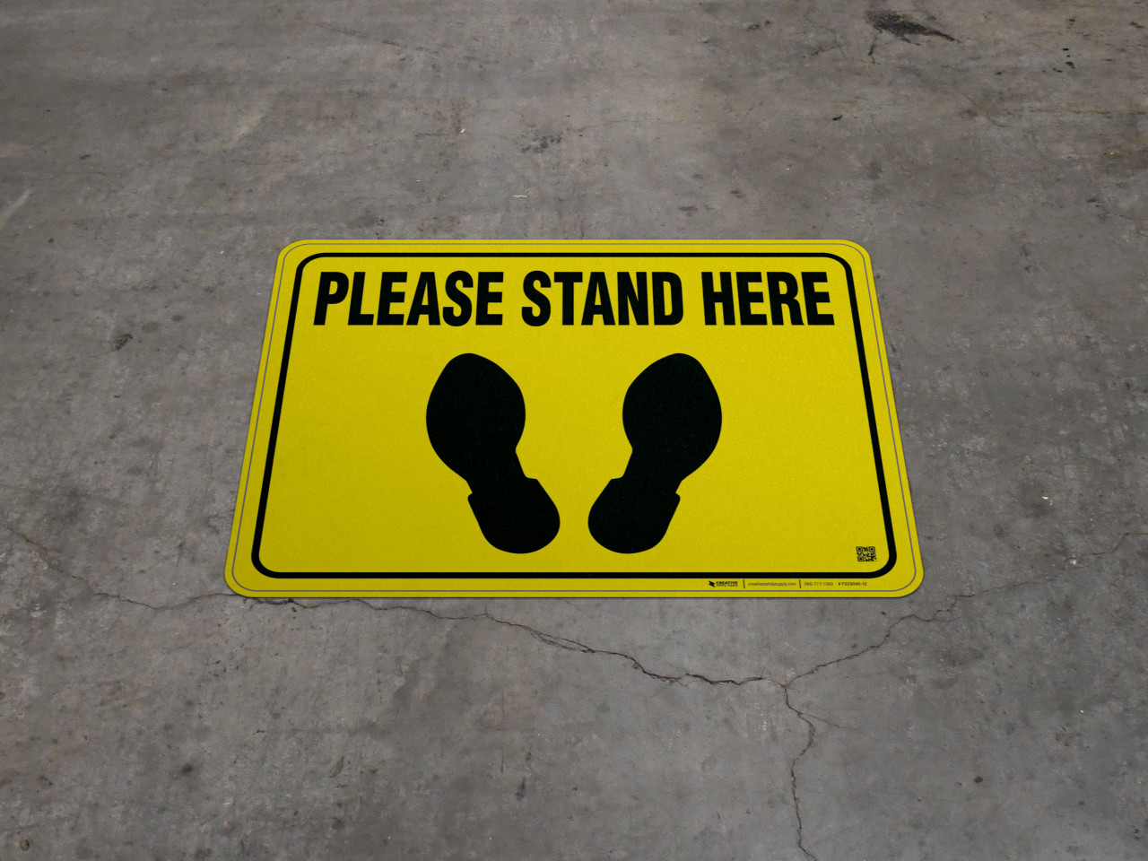 Please Stand Here - Floor Sign | Creative Safety Supply