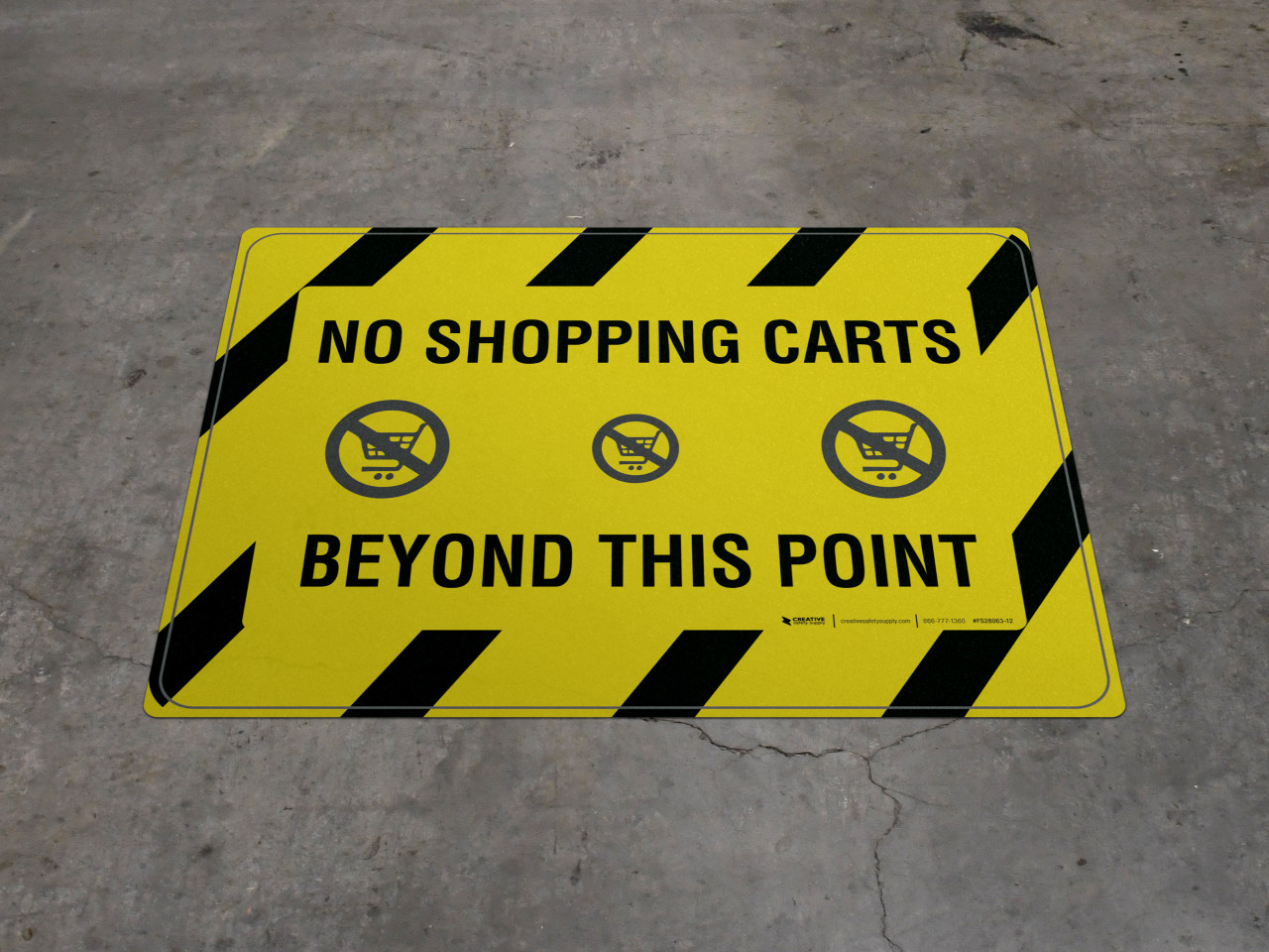 No Shopping Carts Beyond This Point - Floor Sign
