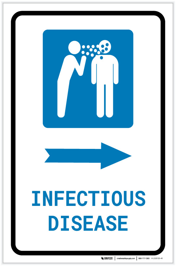 Infectious Disease Right Arrow with Icon Portrait - Label | Creative ...