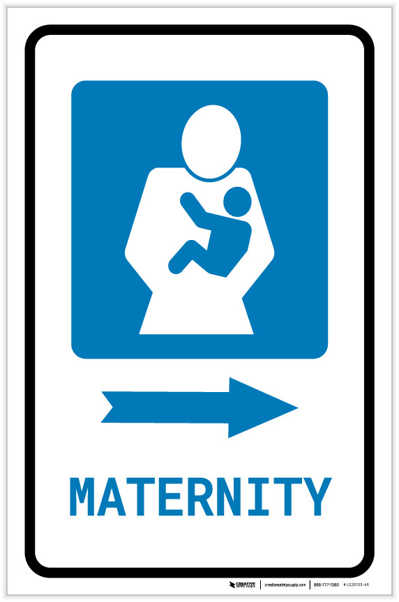 Maternity Right Arrow with Icon Portrait - Label
