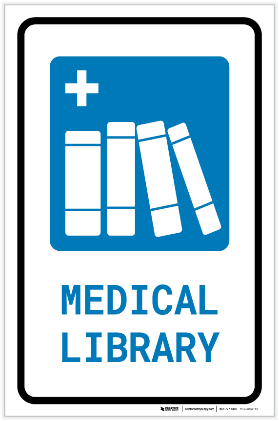 Medical Library with Icon Portrait - Label