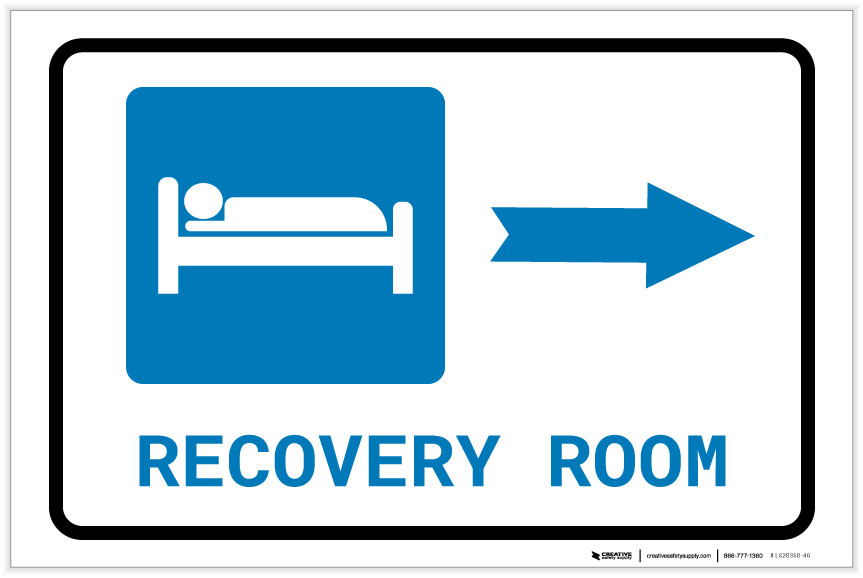 Recovery Room Right Arrow with Icon Landscape - Label