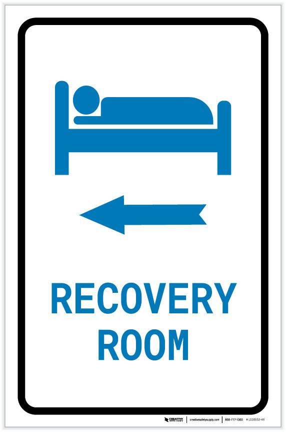 Recovery Room Left Arrow with Icon Portrait v2 - Label