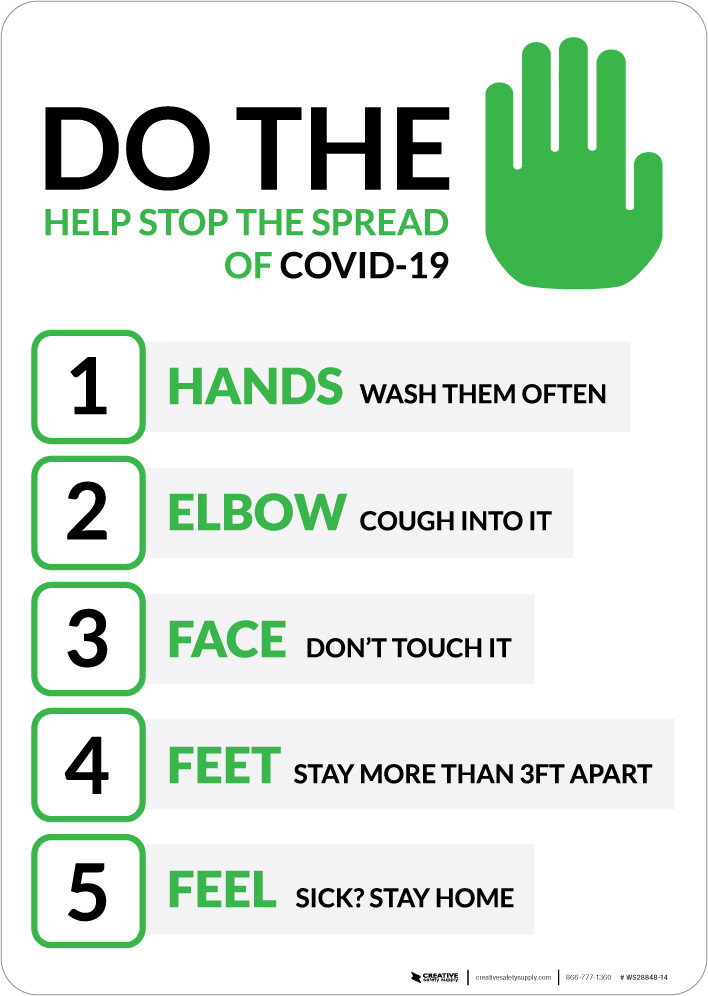 Do The Five Help Stop the Spread Of Coronavirus Landscape - Wall Sign