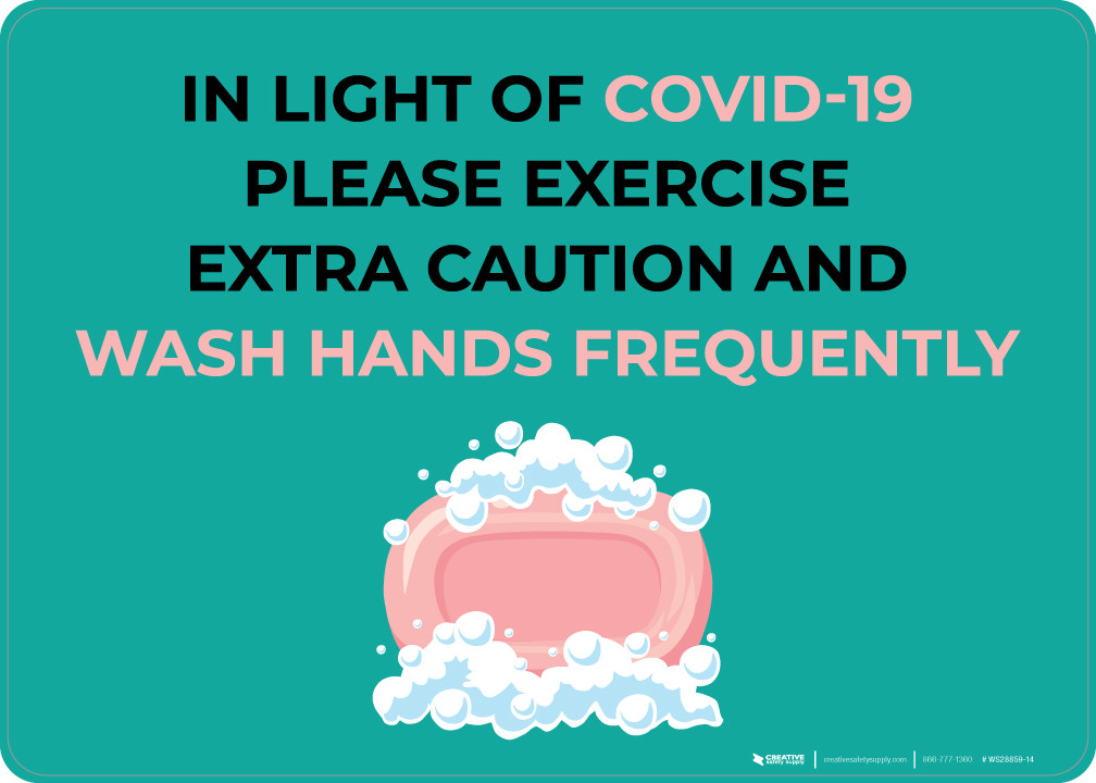 In Light Of COVID-19 Please Wash Hands Frequently with Icon Landscape ...