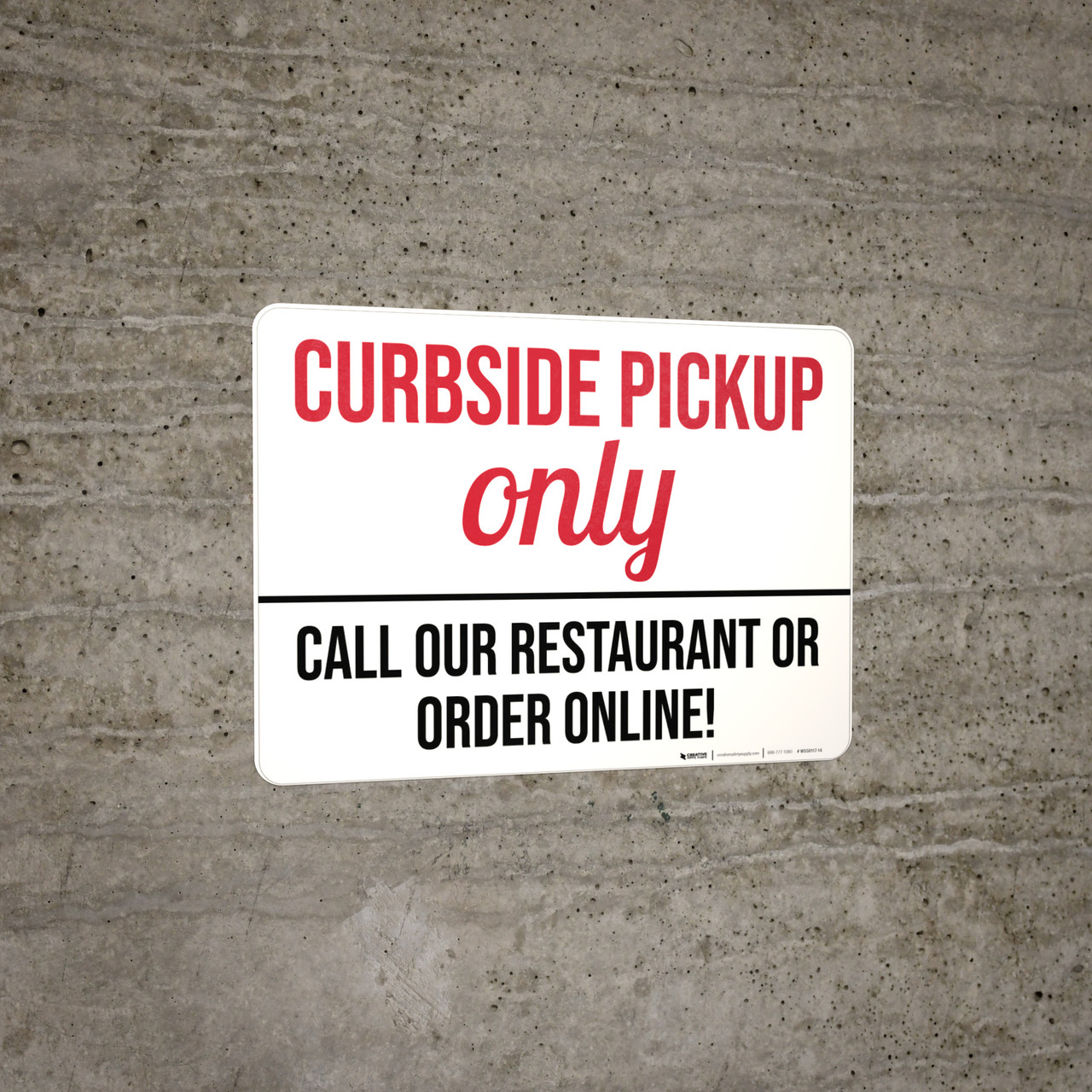 Curbside Pickup Only Call Or Order Online Landscape - Wall Sign