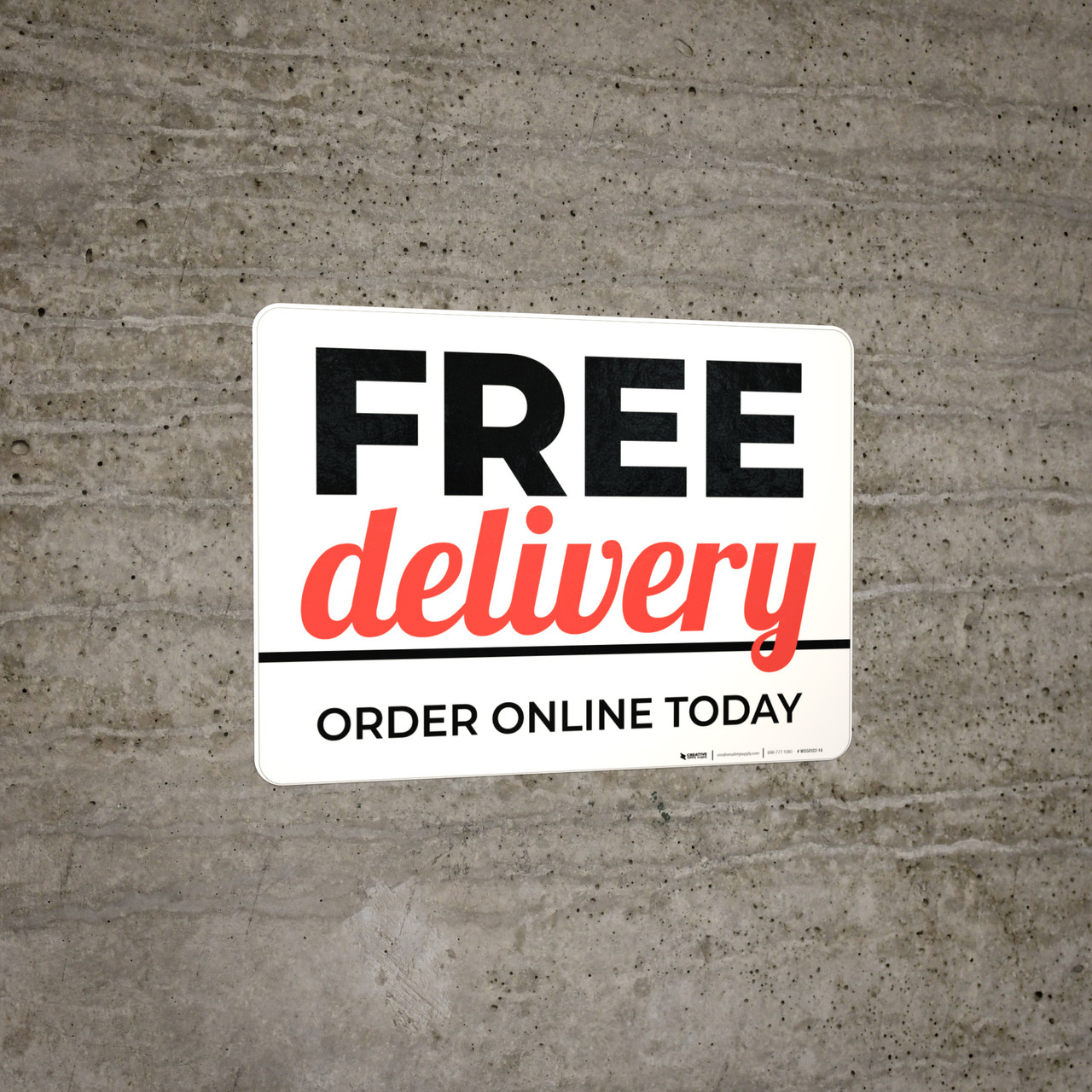 Free Delivery Order Online Today Landscape - Wall Sign | Creative ...