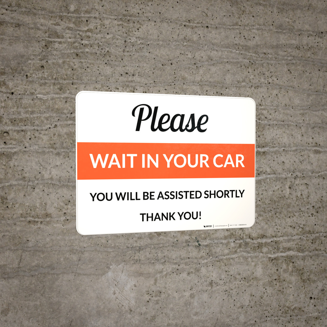 Please Wait In Your Car Thank You Landscape - Wall Sign | Creative ...