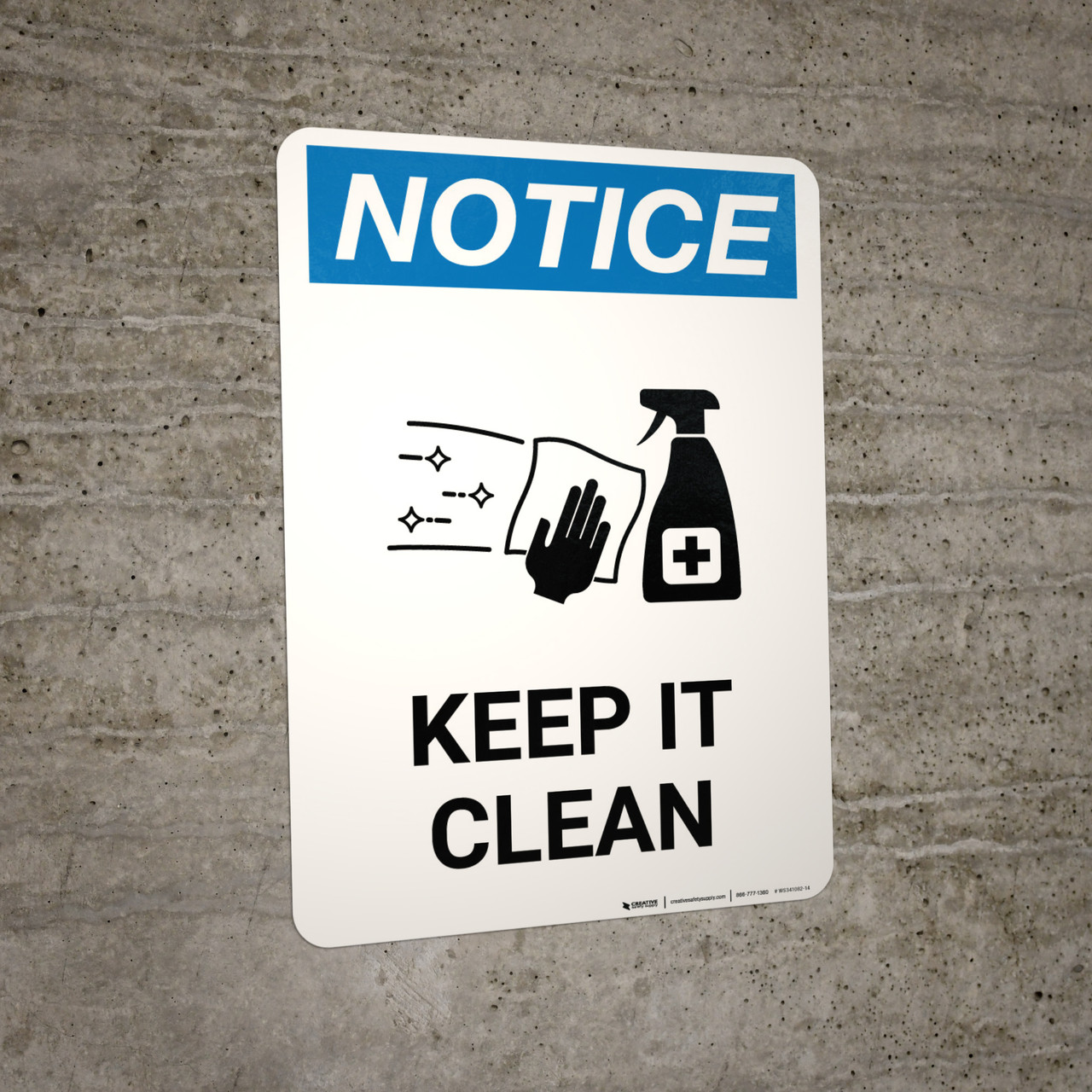 Notice: Keep It Clean with Icon Portrait - Wall Sign