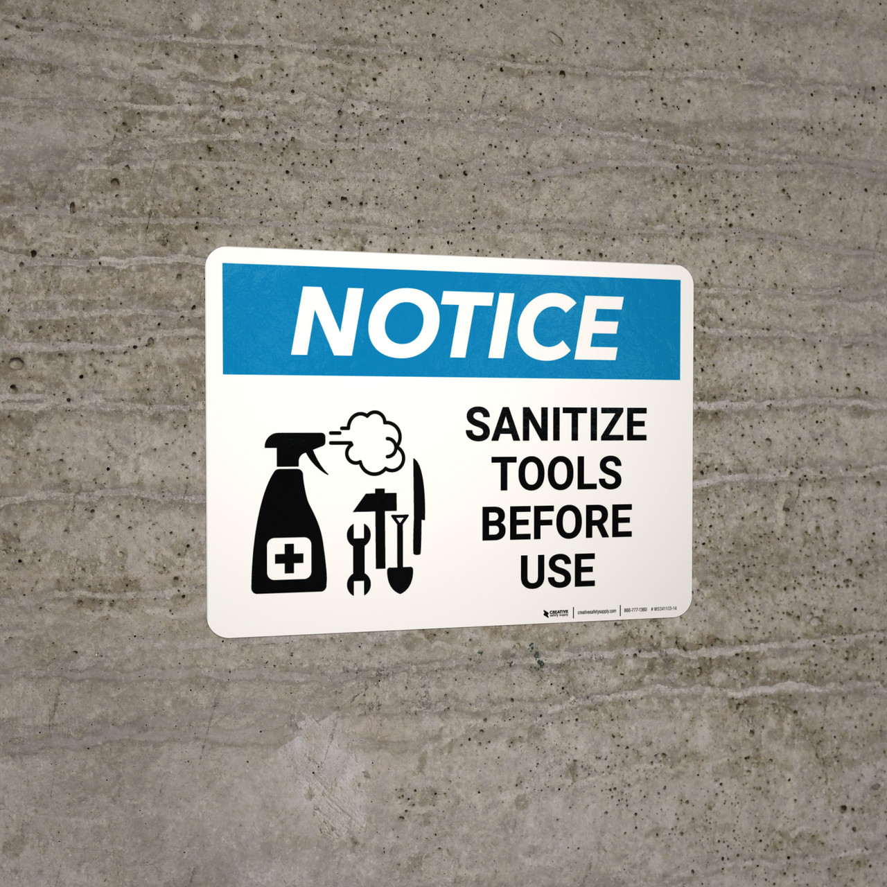 Notice: Sanitize Tools Before Use with Icon Landscape - Wall Sign