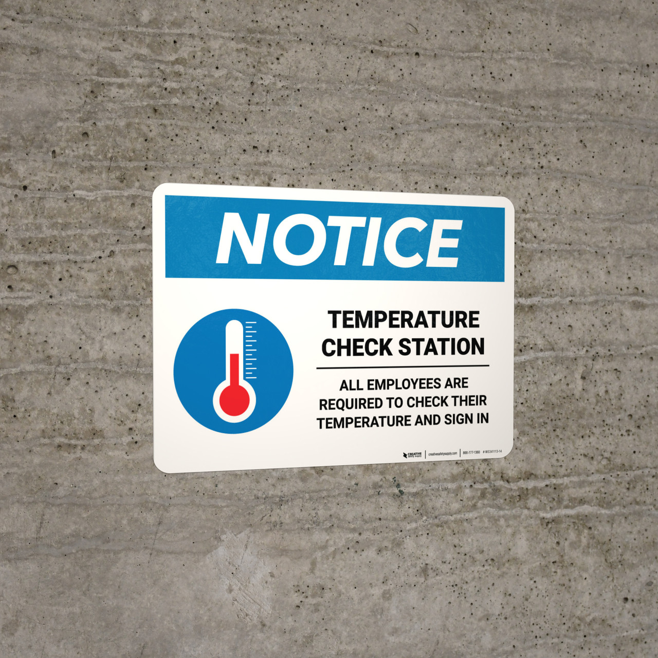 Notice: Temperature Check Station Employees Required with Icon ...