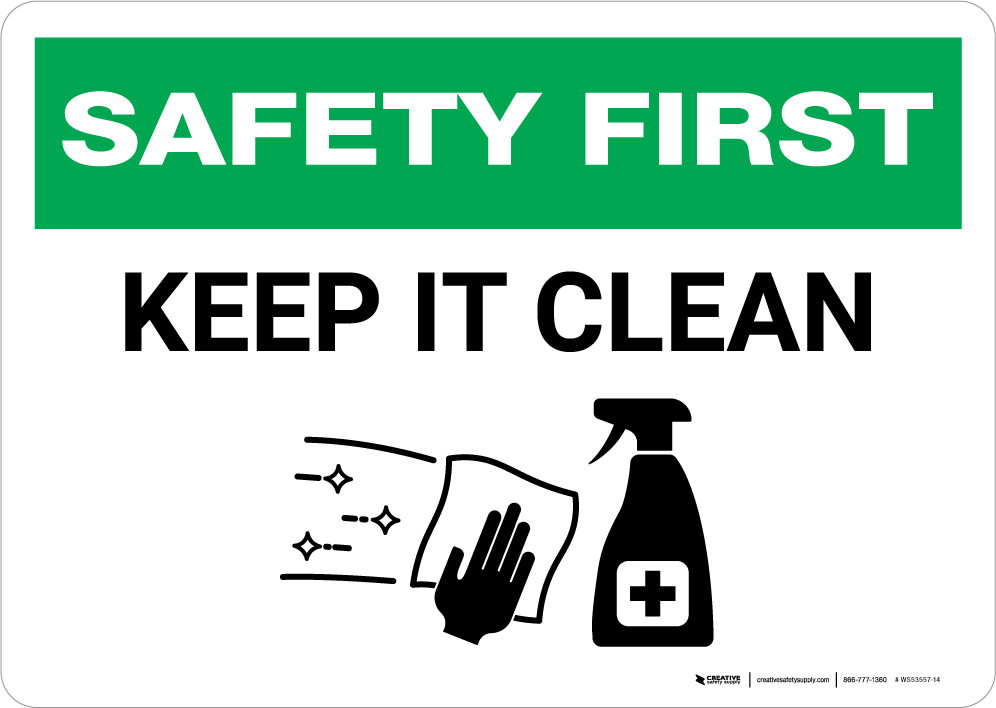 Safety First: Keep It Clean with Icon Landscape - Wall Sign