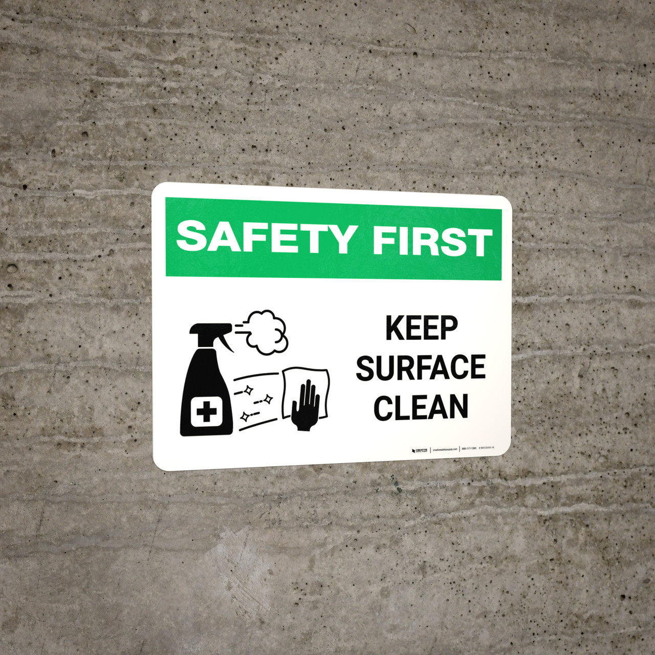Safety First: Keep Surface Clean with Icon Landscape - Wall Sign