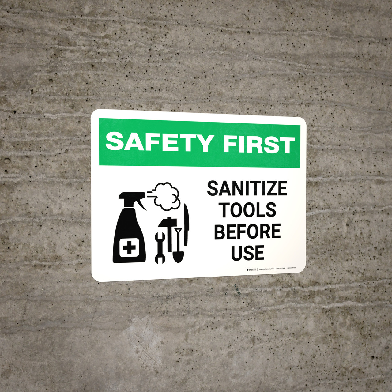 Safety First: Sanitize Tools Before Use with Icon Landscape - Wall Sign ...