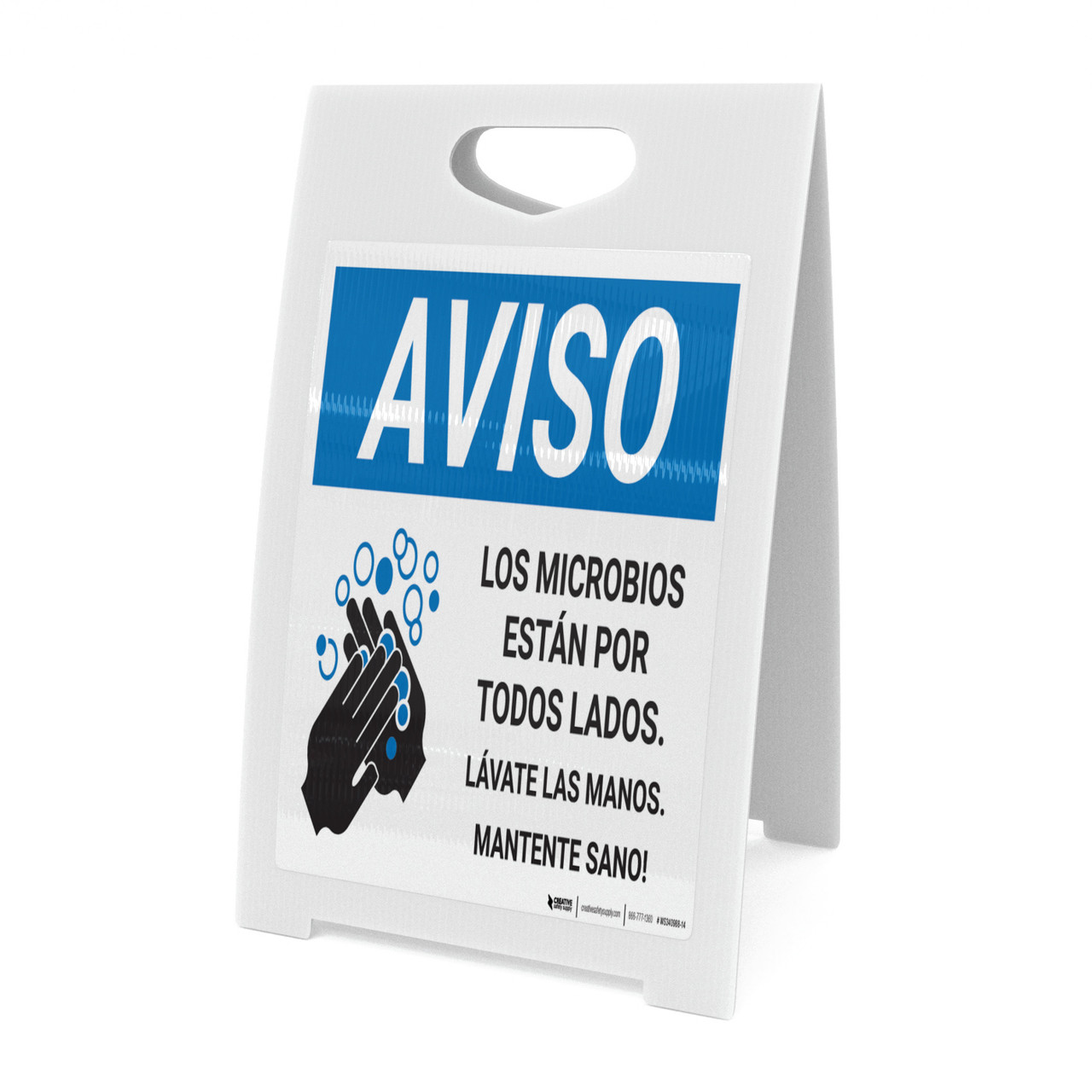 Notice: Stay Healthy Wash Your Hands Spanish with Icon Landscape - A ...