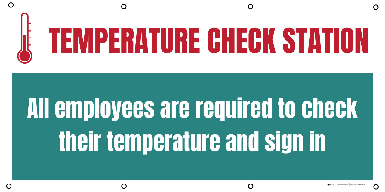 Temperature Check Station All Employees Required - Banner