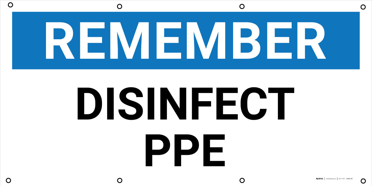 Remember: Disinfect PPE - Banner | Creative Safety Supply