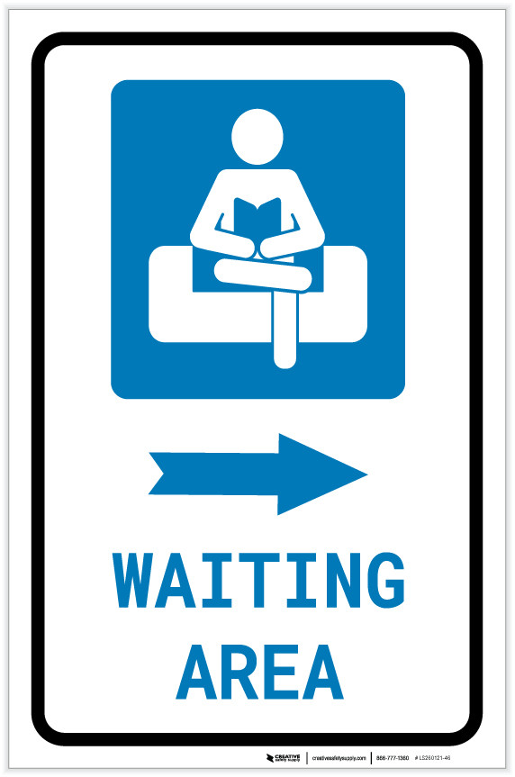 Waiting Area Right Arrow with Icon Portrait v2 - Label | Creative ...