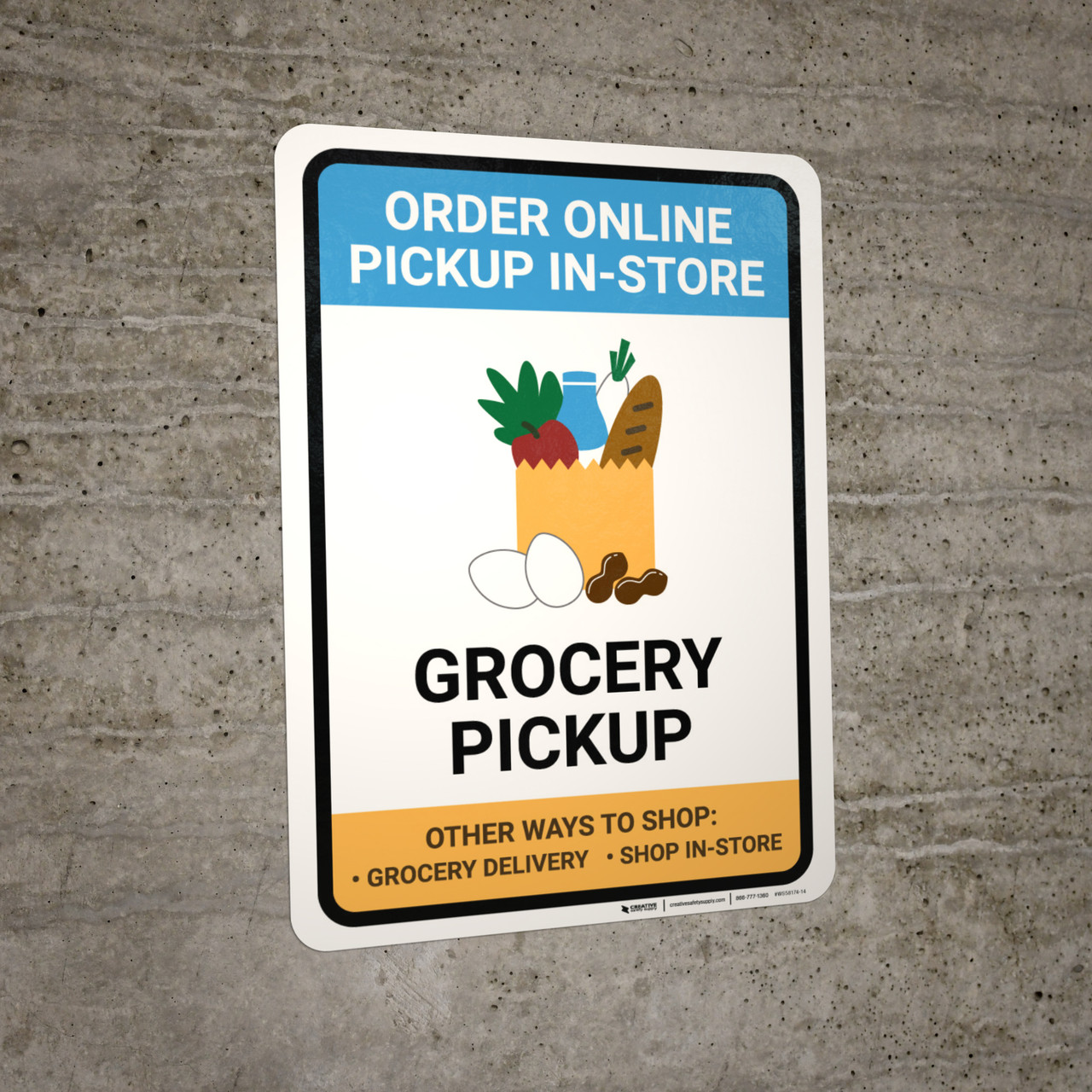 Grocery Pickup Order Online Pickup In-Store with Icon Portrait - Wall ...